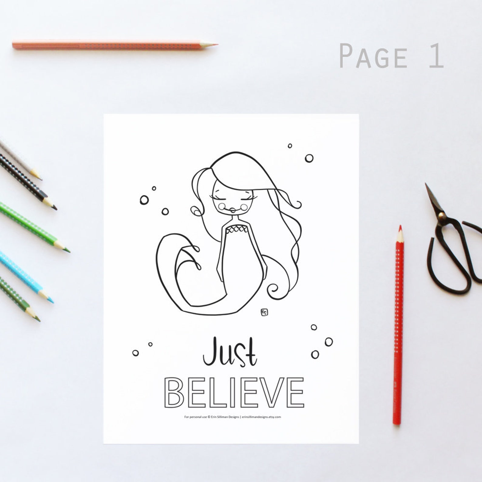 Mermaid Coloring Book Pages Printable Motivational Mermaid - Etsy