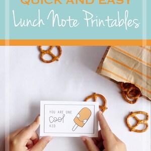 Fun Food Pun Lunchbox Notes, Printable Cards (PDF & JPEG) - Etsy