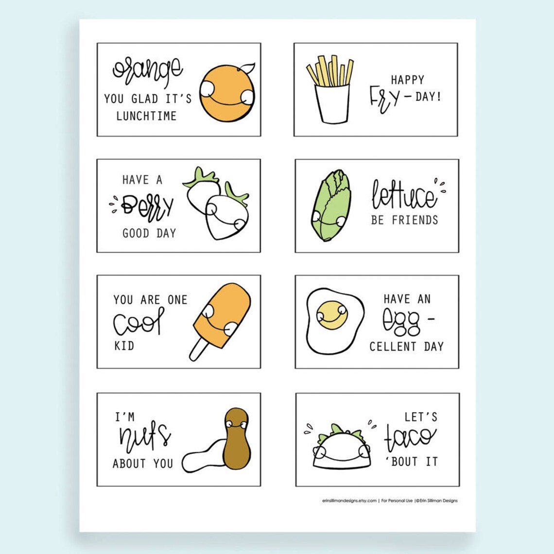 Fun Lunch Time Note Printables First Day Back to School Notes | Etsy