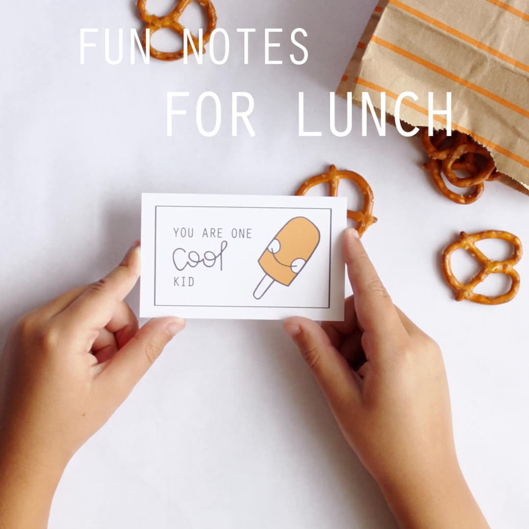 Fun Food Pun Lunchbox Notes, Printable Cards (PDF & JPEG) - Etsy