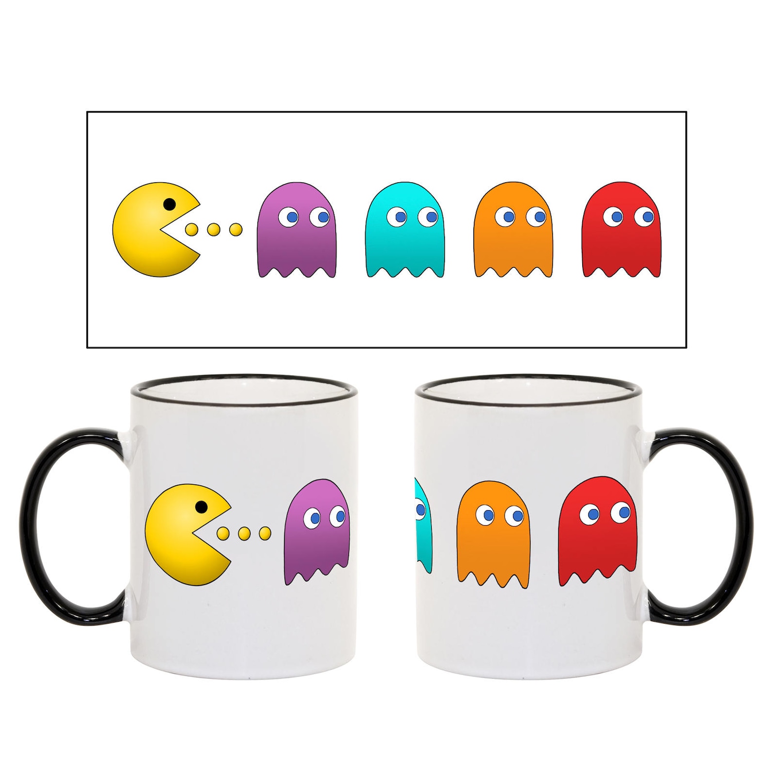 Gamer Coffee Mug Pac-Man Inspired 11oz Mug Pac man Pacman | Etsy