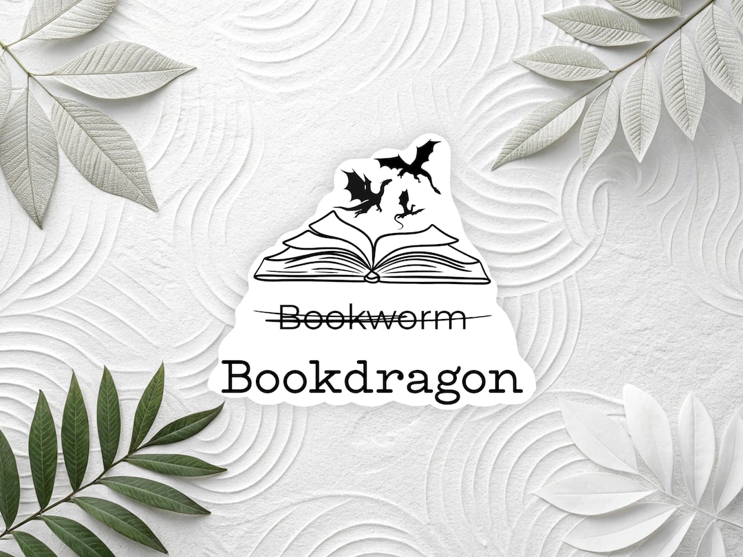 Book Dragon Sticker: Bookish Laptop Decal | Book Stickers for Kindle ...