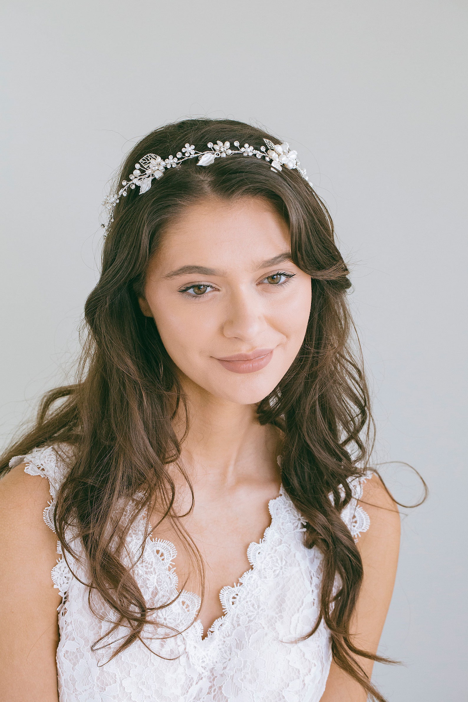 Pearl Crystal Hair Vine, Bridal Flower Hair Vine, Bridal Hair Vine ...