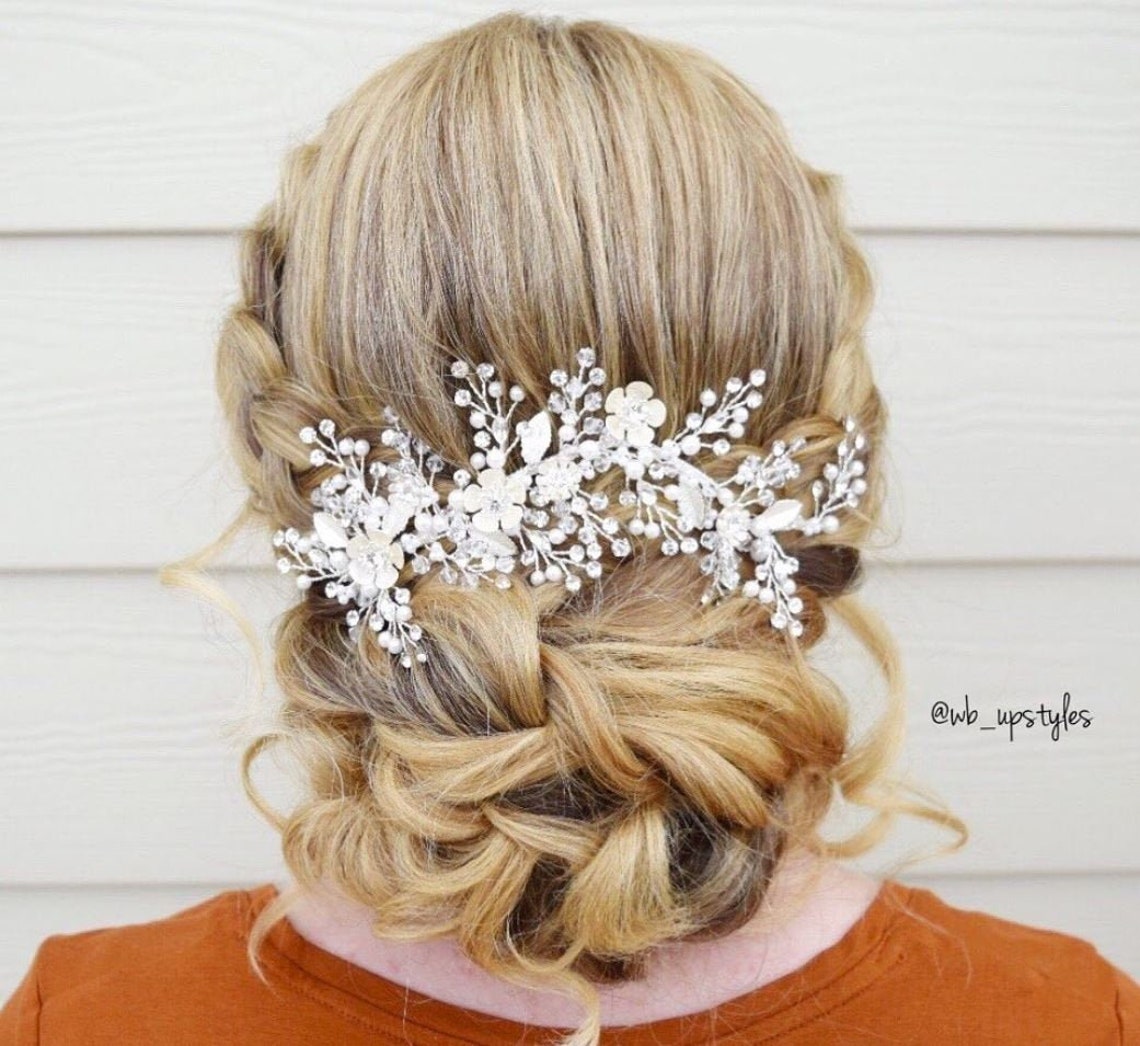 Bridal Flower Hair Clip, Floral Hair Clip, Flower Hair Vine, Bridal ...