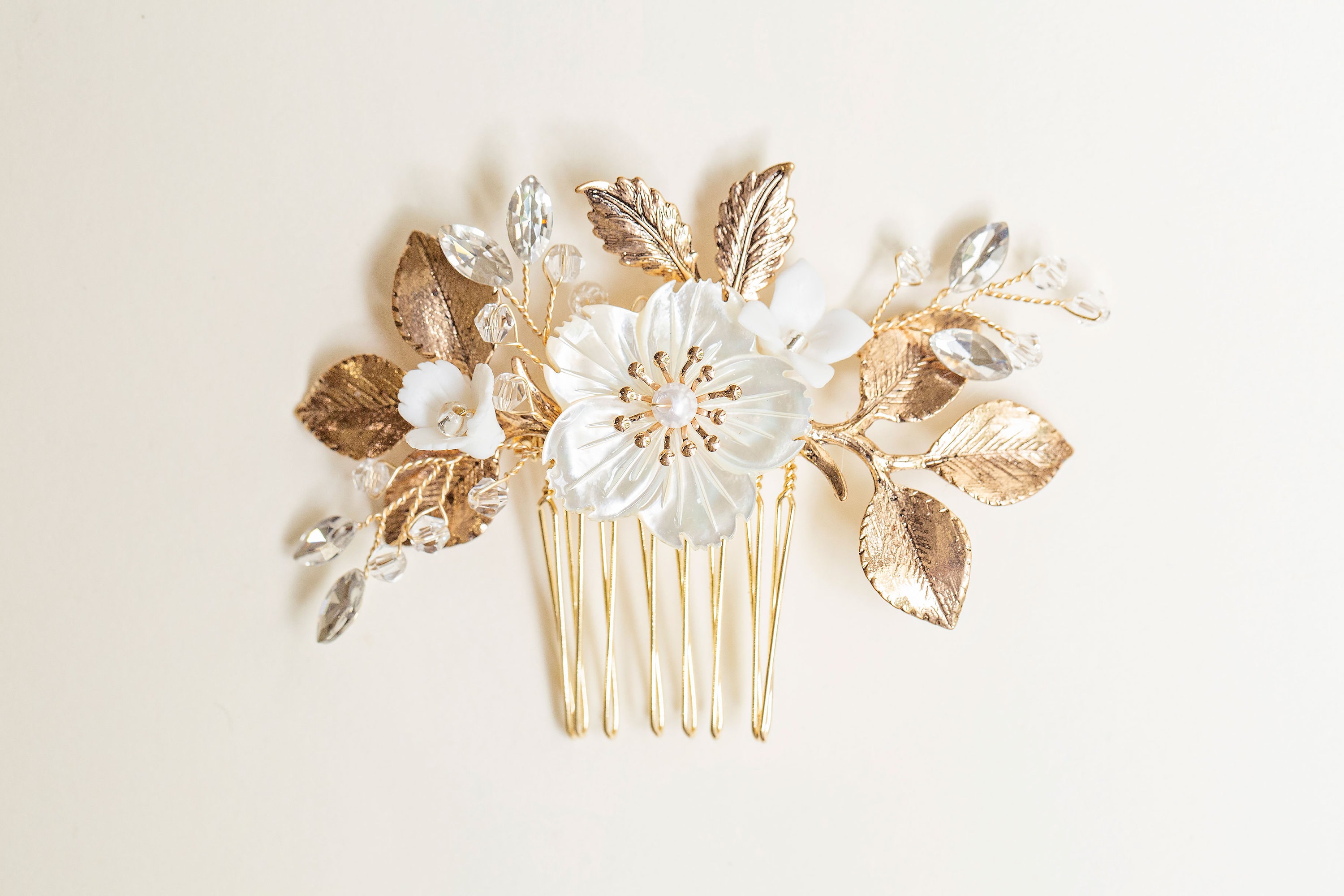 Bridal Hair Comb Gold Flower Side Comb Bridal Hair - Etsy