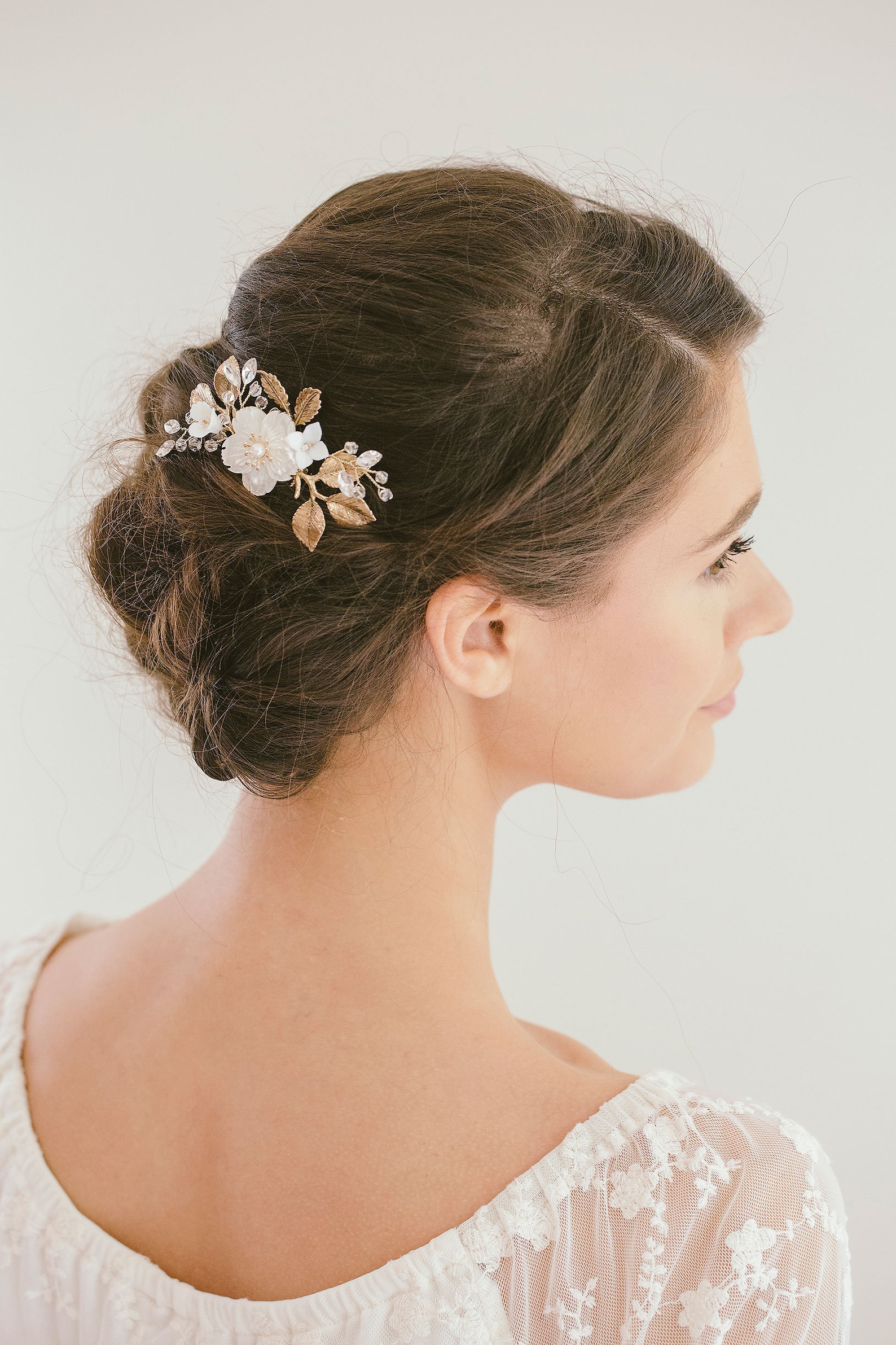 Bridal Hair Comb Gold Flower Side Comb Bridal Hair - Etsy