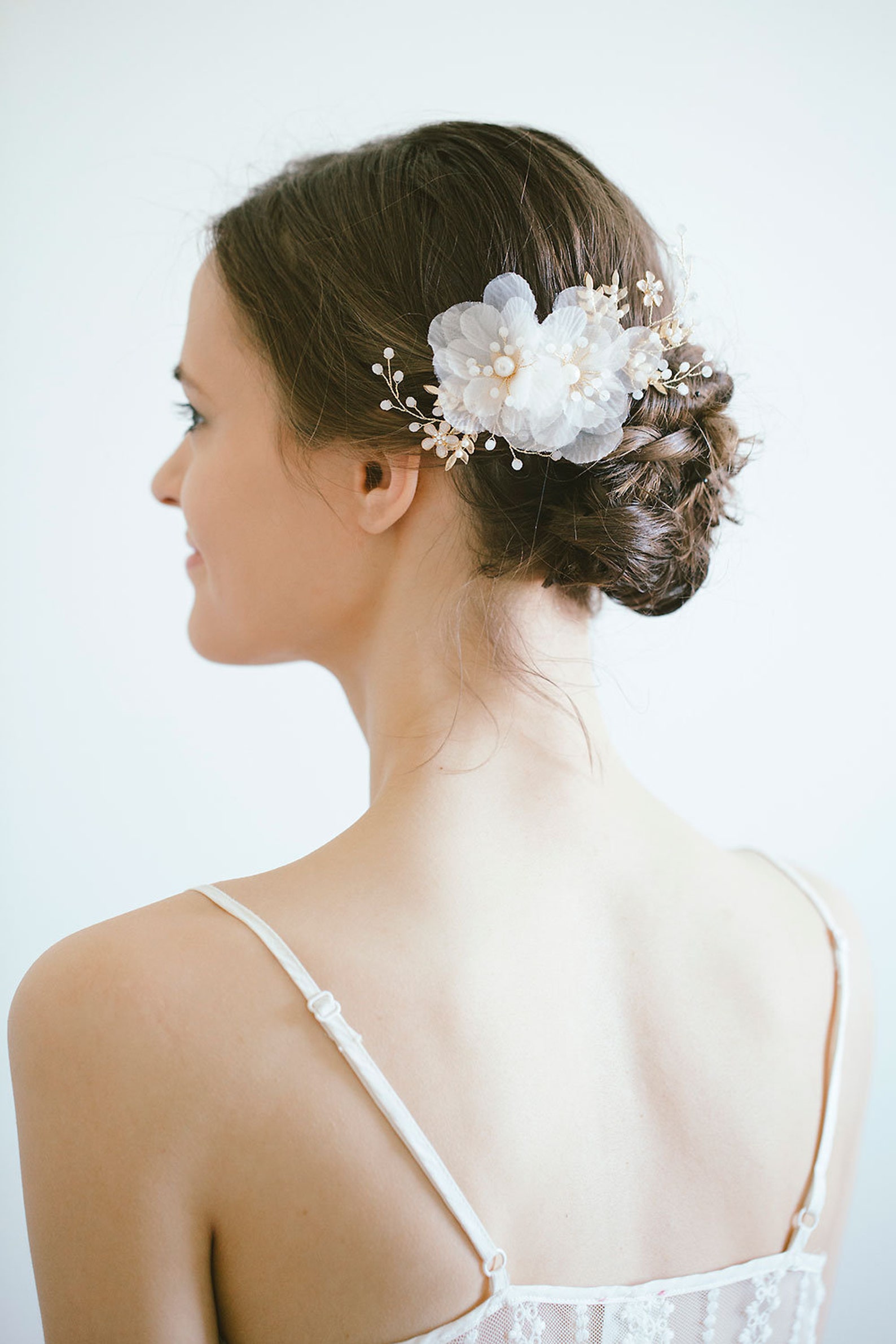 Bridal Flower Hair Comb Flower Hair Comb Wedding Hair Comb | Etsy