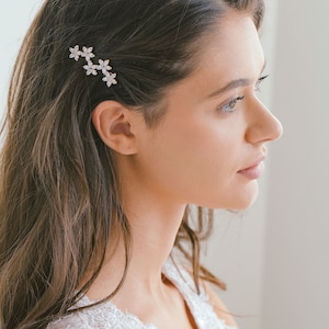 Crystal Flower Side Clip, Rhinestone Hair Clip, Floral Bridal Hair Clip ...