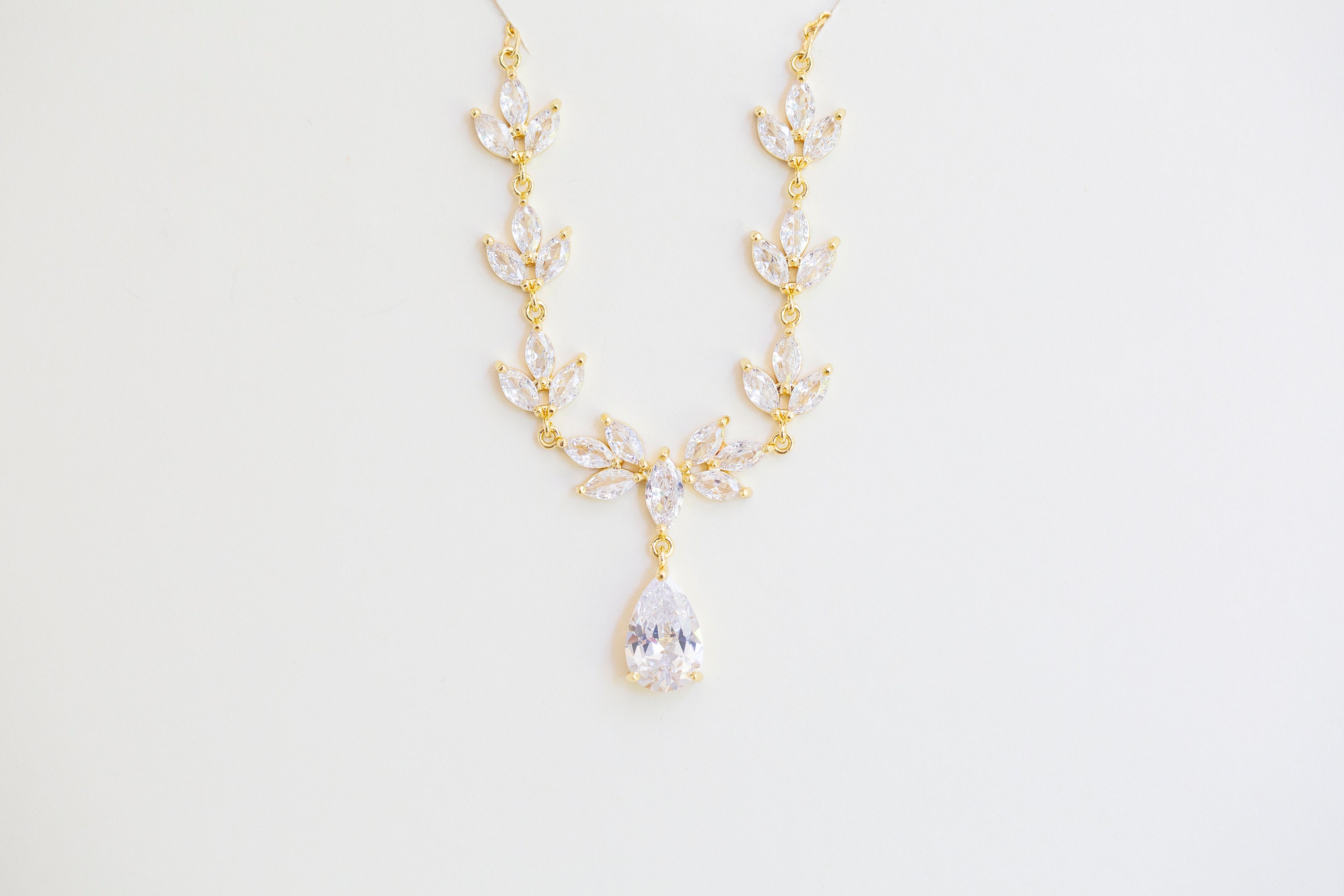 Bridal Simple Necklace Bridal Crystal Necklace Rhinestone - Etsy