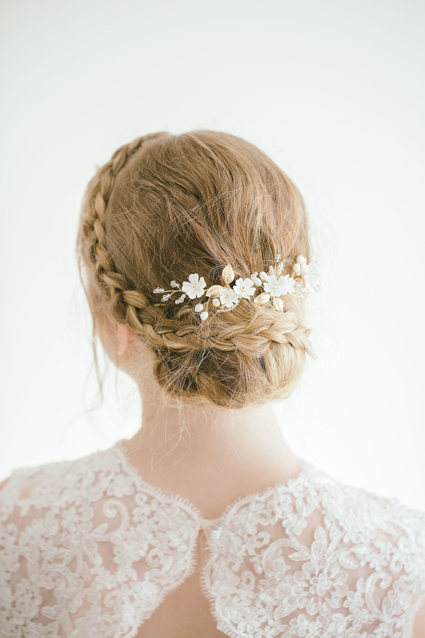 Bridal Hair Flower Pins Comb Hair Vine, Bridal Gold Flower Pins, Floral ...