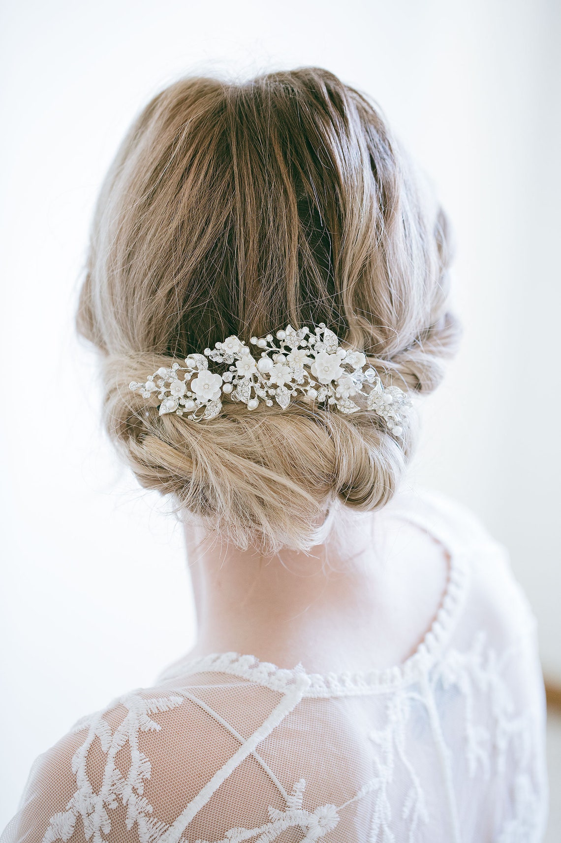 Bridal Headpiece Bridal Hair Clips Gold Hair Vine Flower Etsy