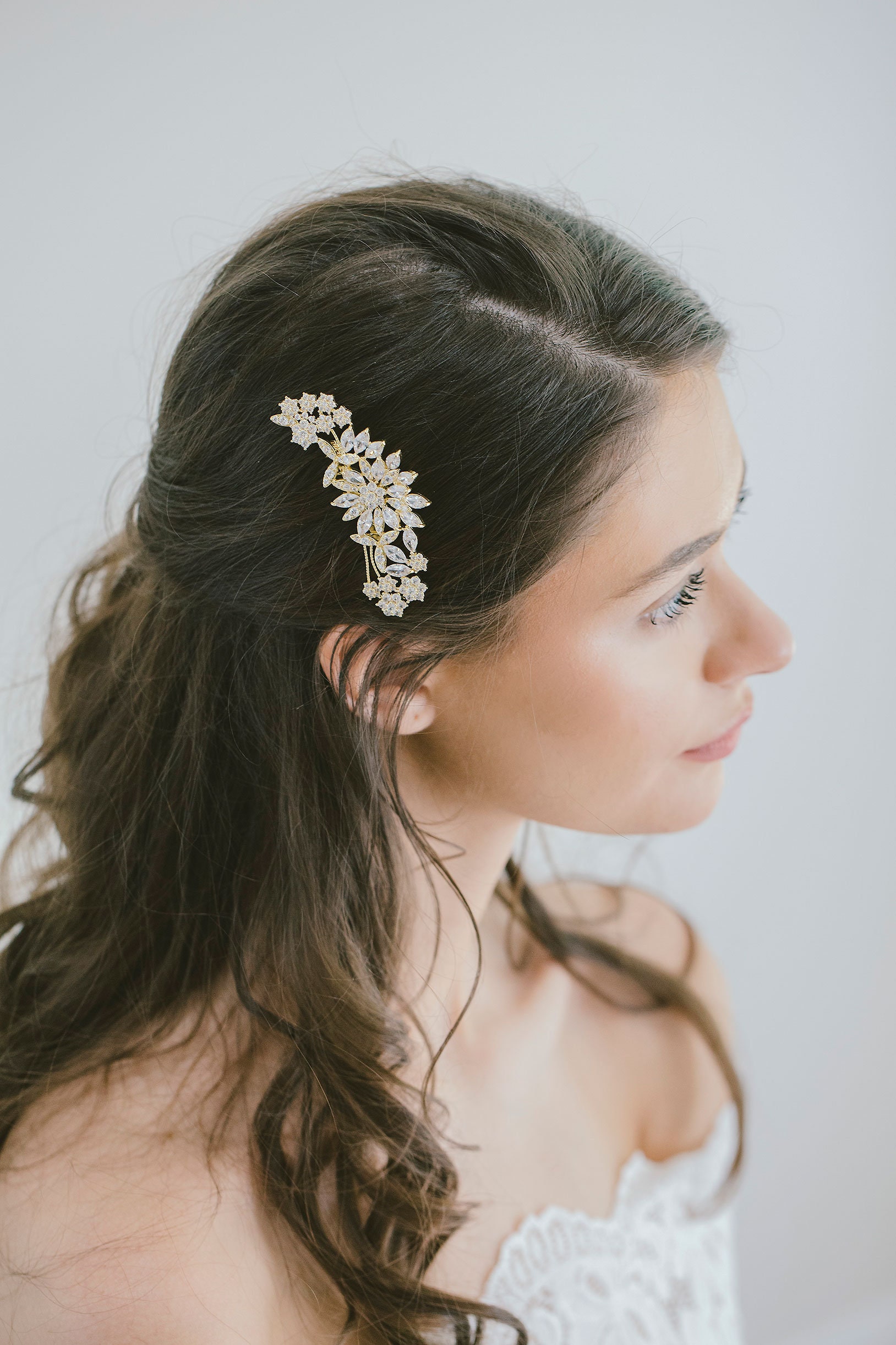 Bridal Hair Comb Bridal Headpiece Gold Hair Comb Gold Leaf - Etsy