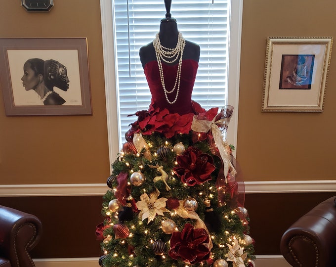 Bling Pink Christmas Tree Dress Form Mannequin Tree Mannequin Christmas ...