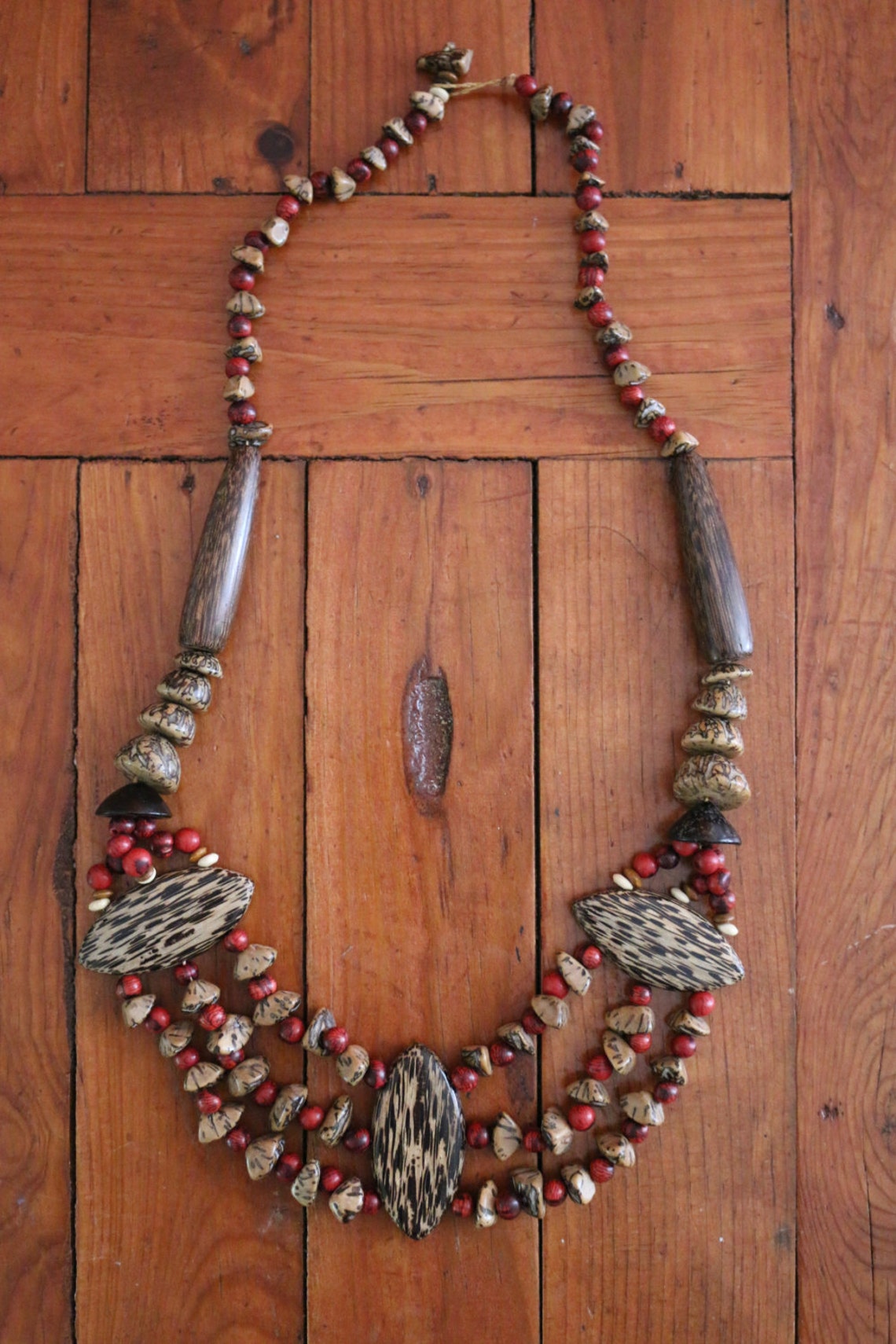 Large Seed Necklace Black Red Brown natural, Women, Brazilian, Seed ...