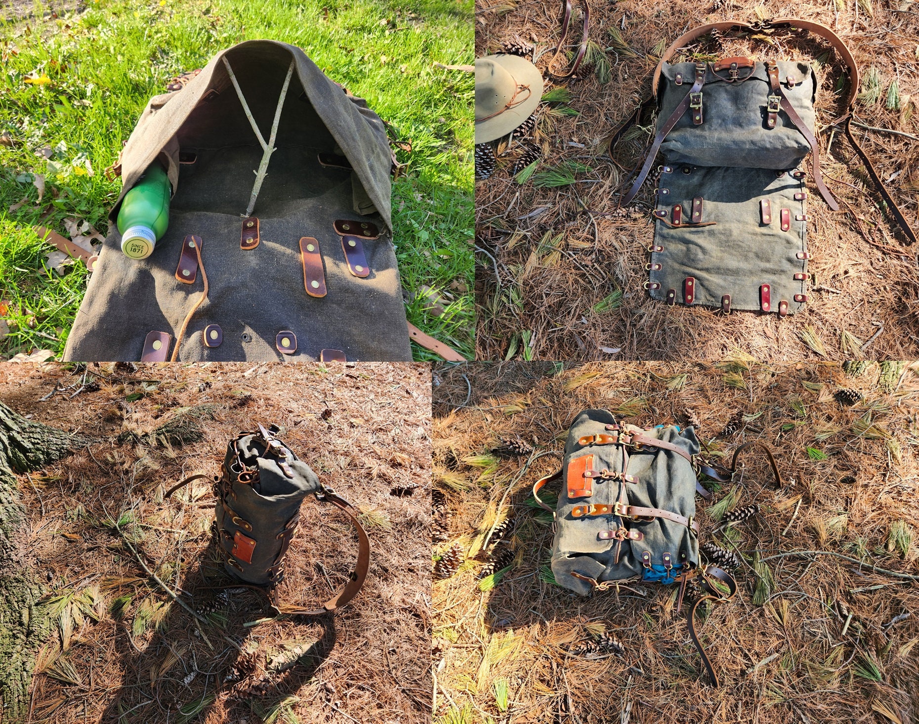 Vintage WW2 Italian Messenger Bag Backpack Waxed Canvas Leather ,filson ...