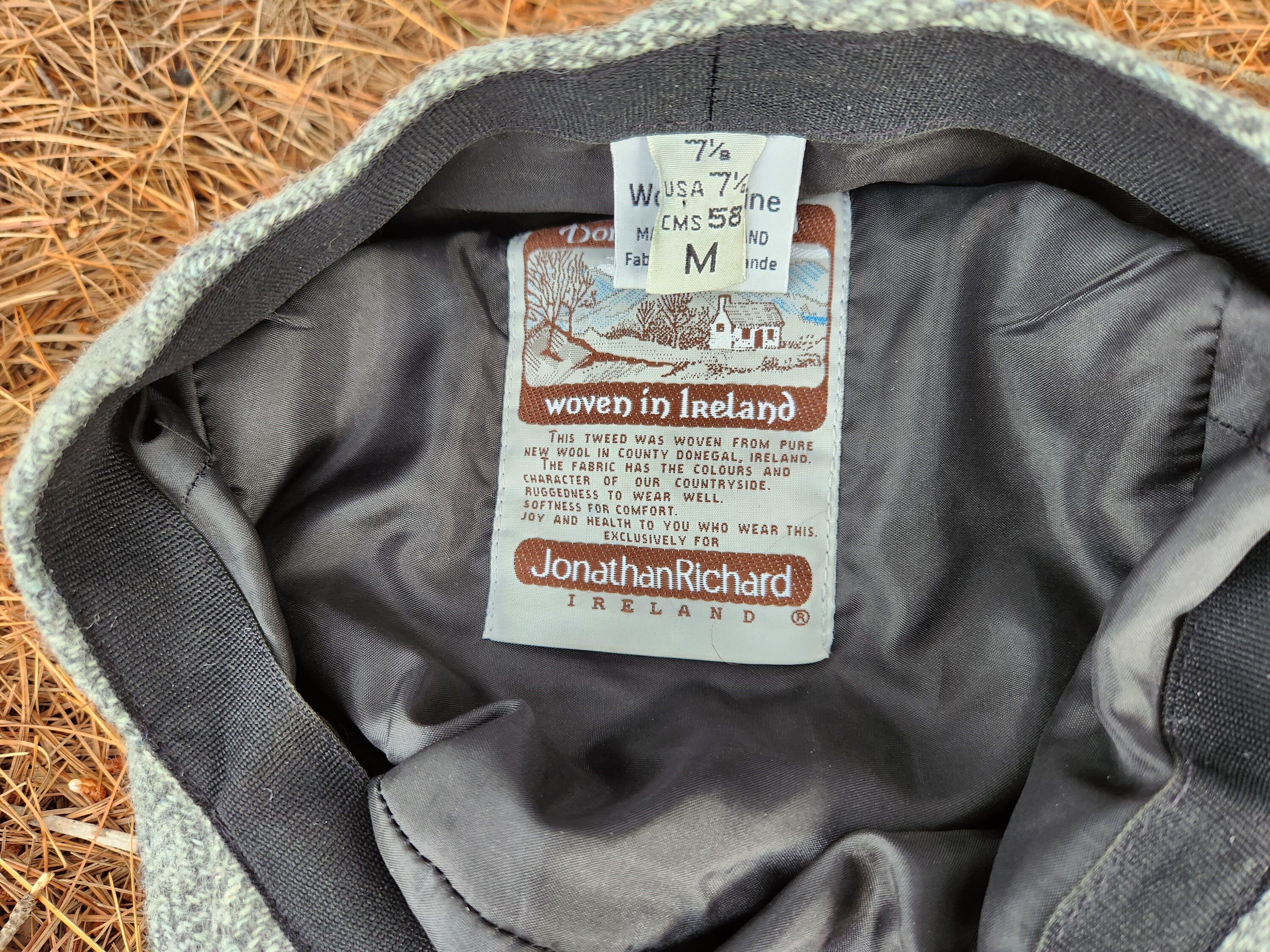 Vintage Tweed Hat Flat Cap Cabbie Jonathan Richard Newsboy Wool Men's ...