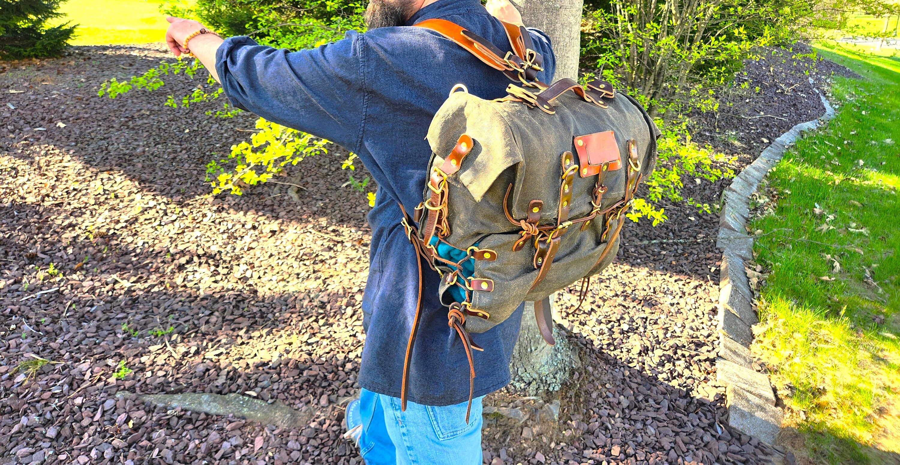 Vintage WW2 Italian Messenger Bag Backpack Waxed Canvas Leather ,filson ...