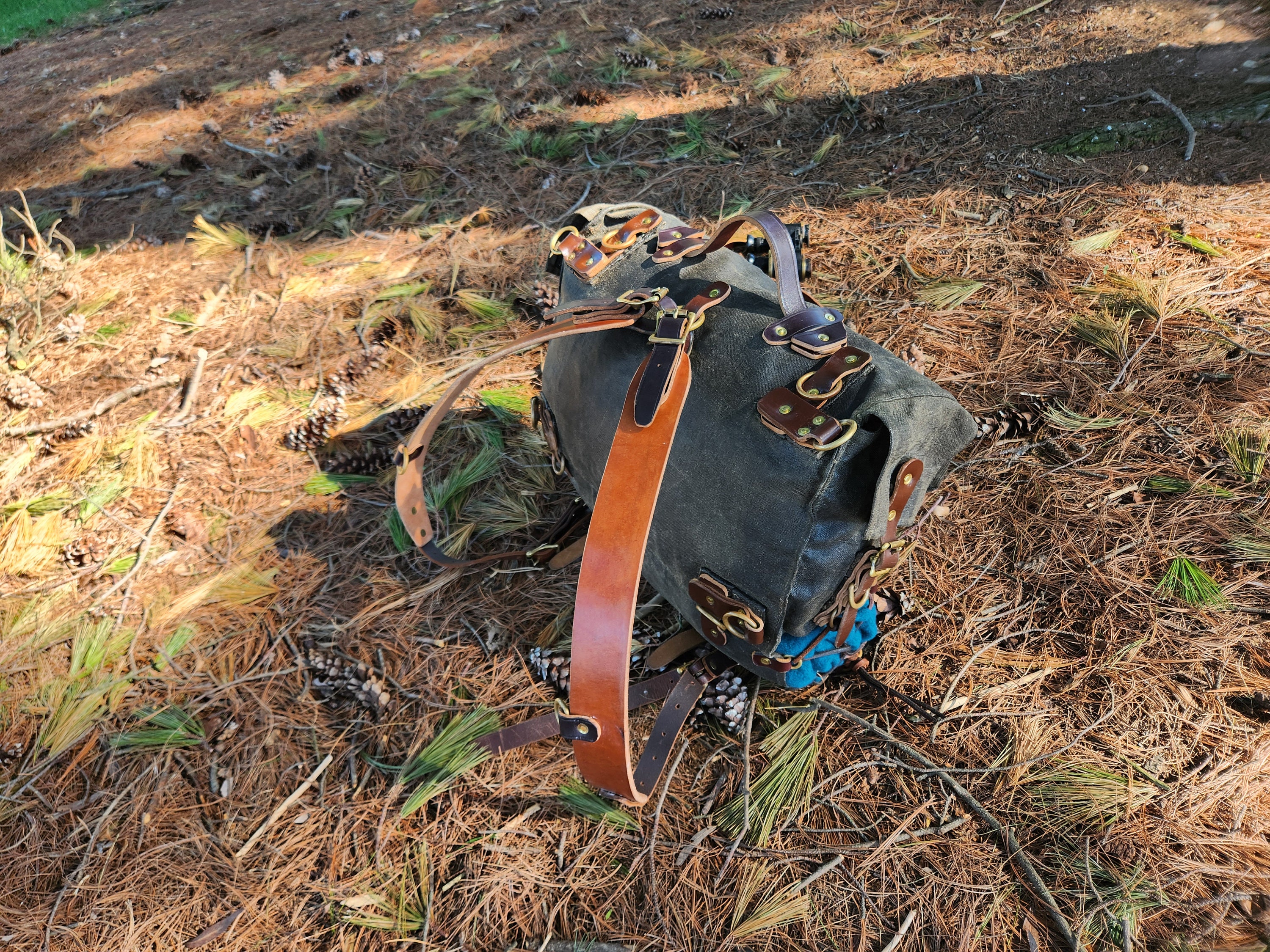 Vintage WW2 Italian Messenger Bag Backpack Waxed Canvas Leather ,filson ...