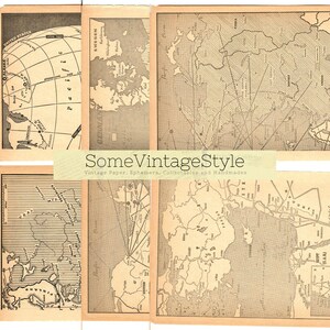 Vintage Sepia Map Collection | Junk Journal Printable Digital Download ...