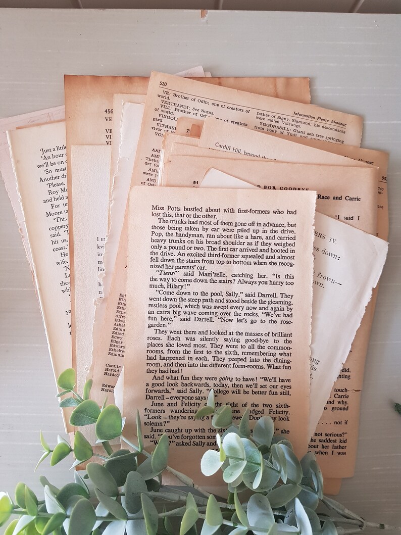 Vintage Book Pages Ephemera Pack, Junk Journal Paper (70 Pieces) - Etsy