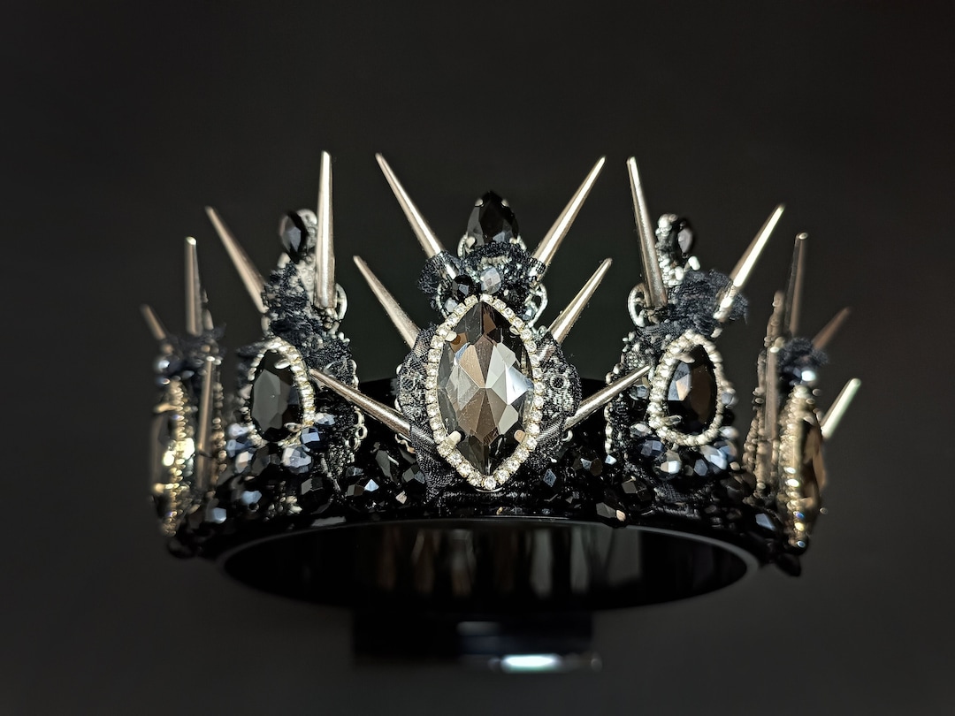 Spike Crown: Black Crystal Gothic Wedding Tiara - Etsy