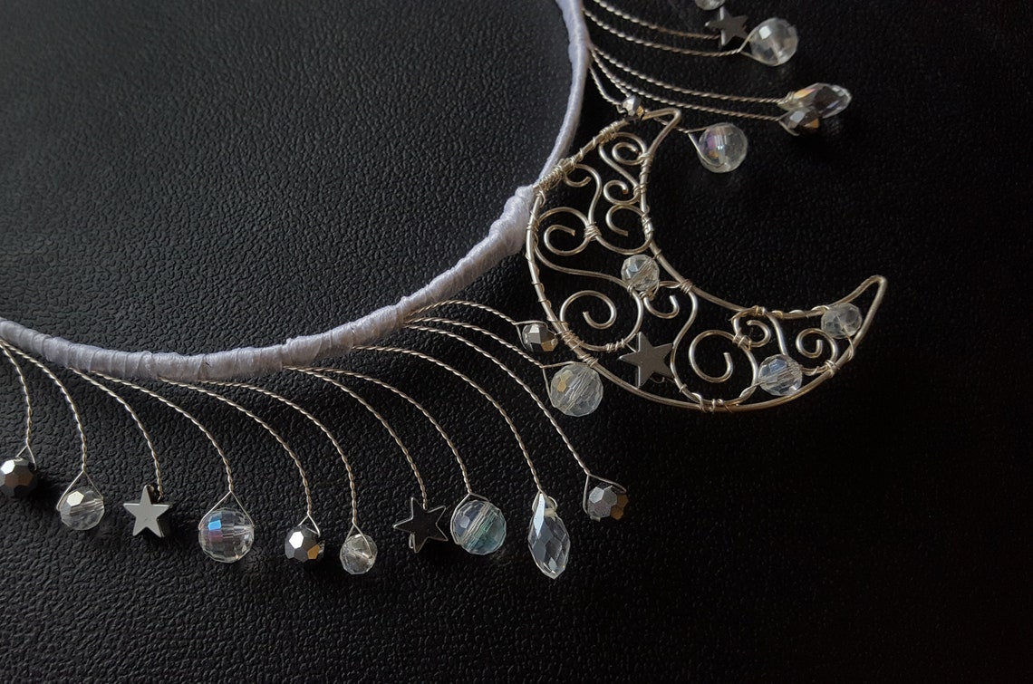 Moon Crown Star Crowncrystal Crownbridal Crownmoon | Etsy