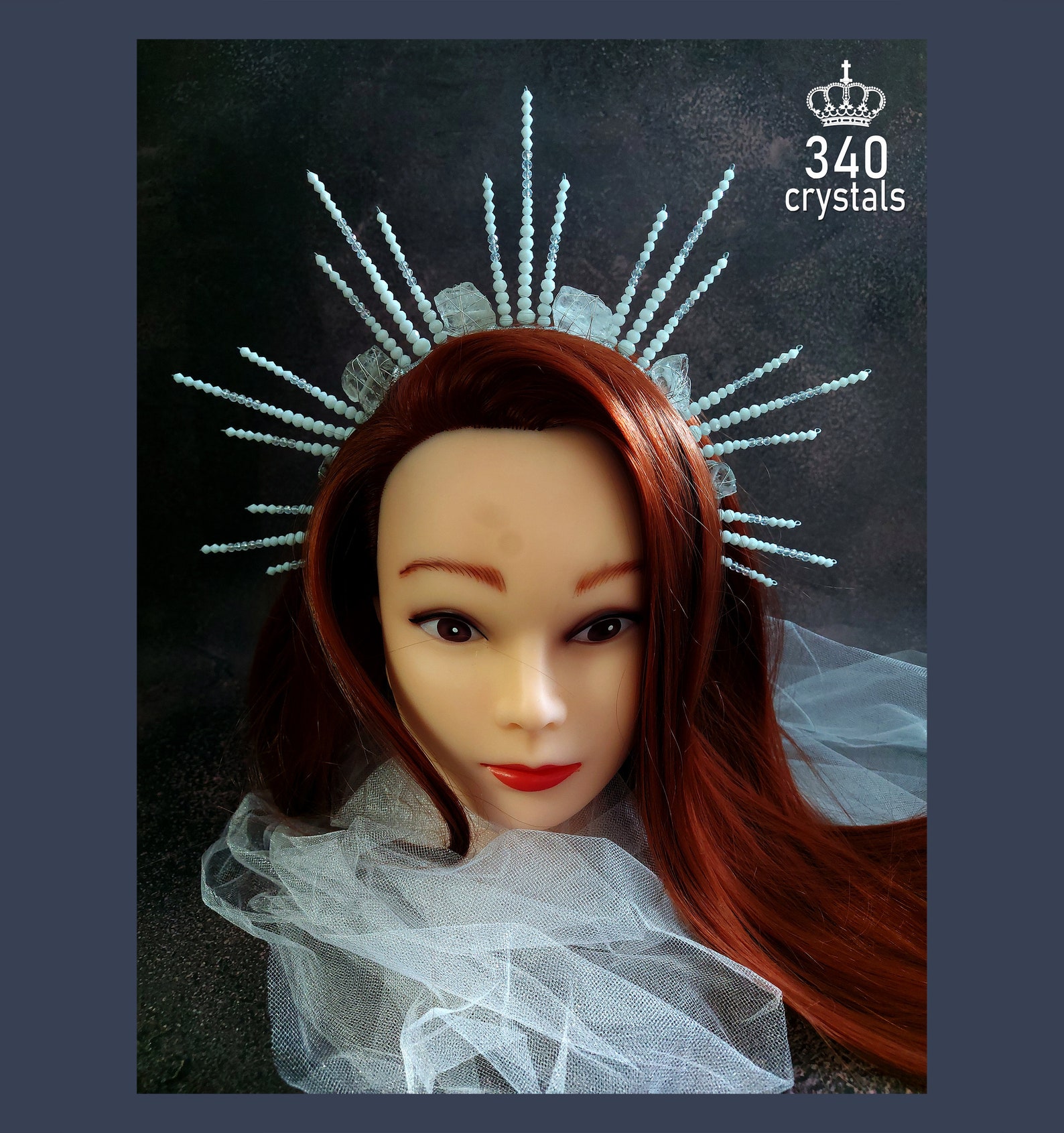 Halo crown halo crown silver Festival crown Crystal crown | Etsy