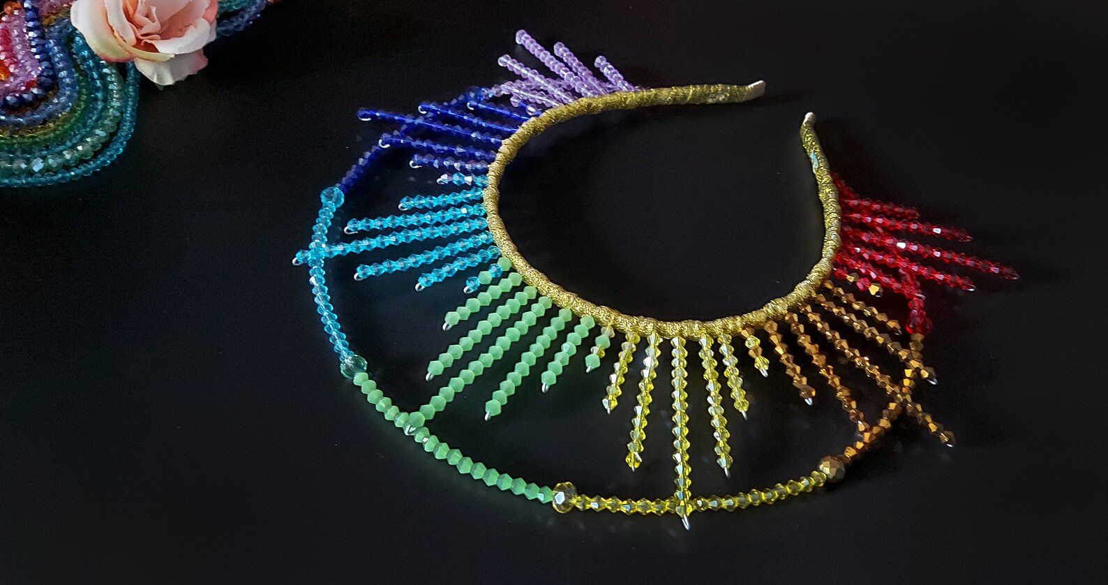 Rainbow Crystal Crown With Halo Thorns Crown LGBT PRIDE - Etsy