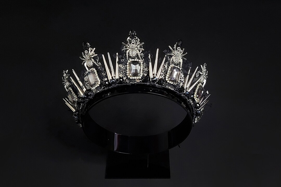 Gothic Crown With Thorns,evil Queen Cosplay, Spider Crown,black Crown ...