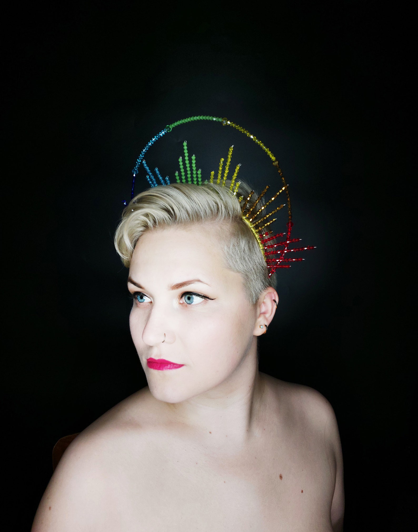 Rainbow Crystal Crown With Halo Thorns Crown LGBT PRIDE - Etsy