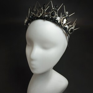 Spike Crown: Black Crystal Gothic Wedding Tiara - Etsy