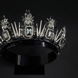 Gothic Crown With Thorns,evil Queen Cosplay, Spider Crown,black Crown ...