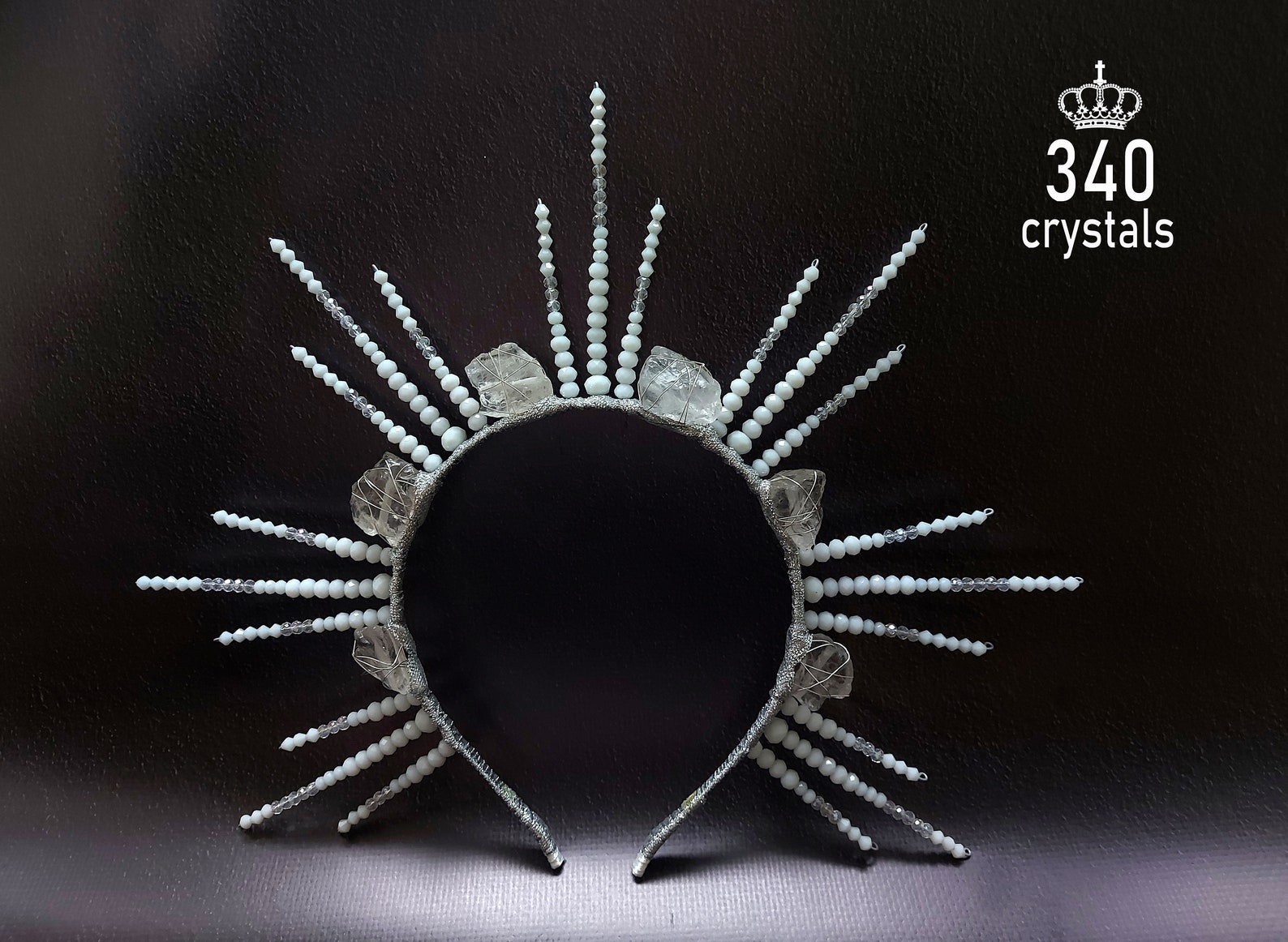 Halo crown halo crown silver Festival crown Crystal crown | Etsy
