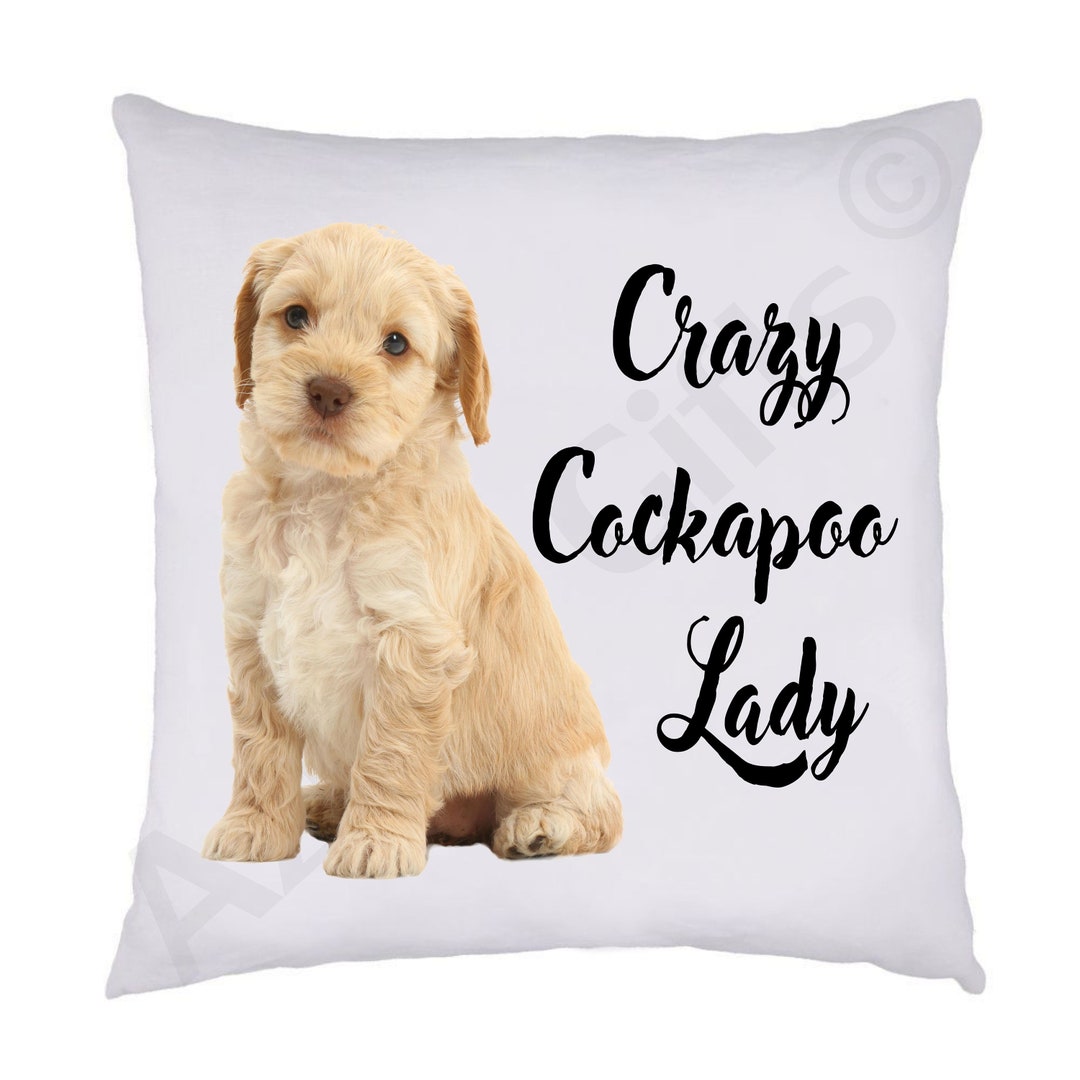 Crazy Cockapoo Lady Cushion beige 38x38cm Dog Cushion - Etsy