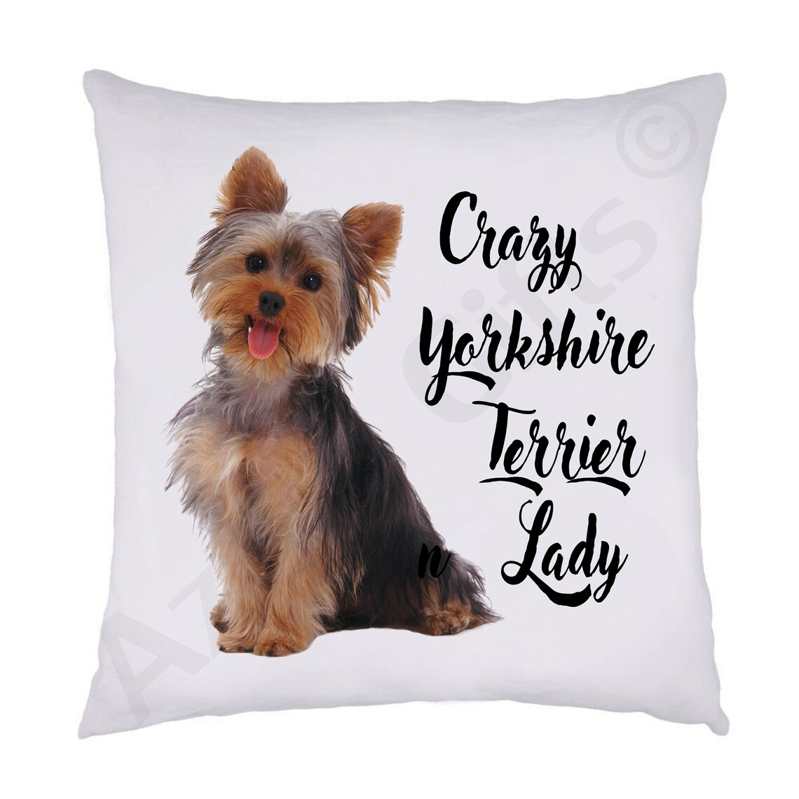 Crazy Yorkshire Terrier Lady Cushion 38x38cm Dog Cushion - Etsy