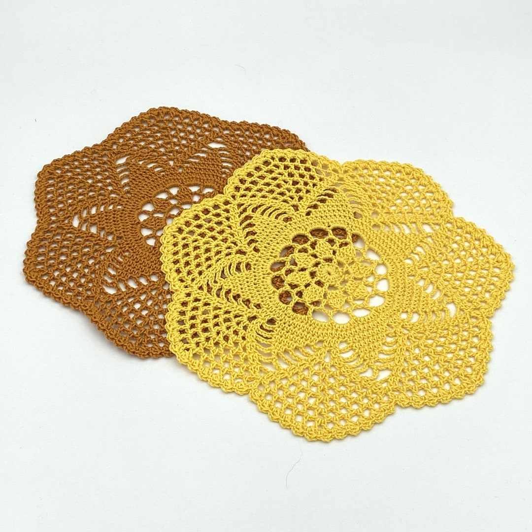 Mustard Crochet Doily, Handmade Doily, Table Doily, Sideboard Doily ...