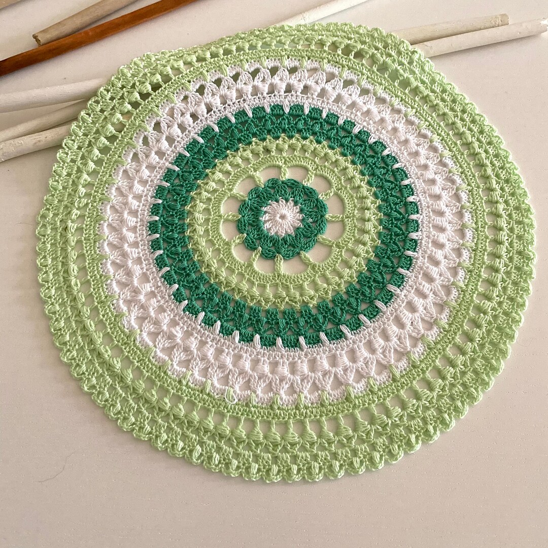 Modern Mandala Doily, Colorful Crochet Doily, Easter Table Doily ...