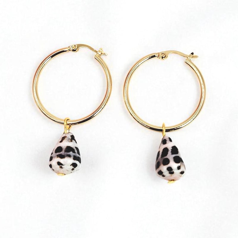 Earring Sea Shell Hoops - Etsy