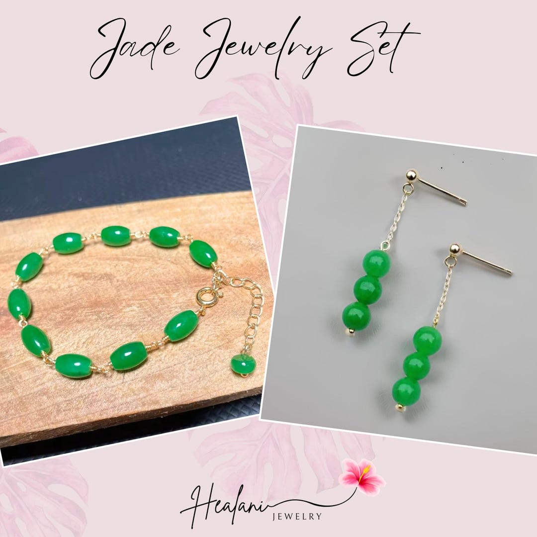 Jewelry Set - Green Jade Jewelry Set - Made in Hawaii - Gift for Her ...