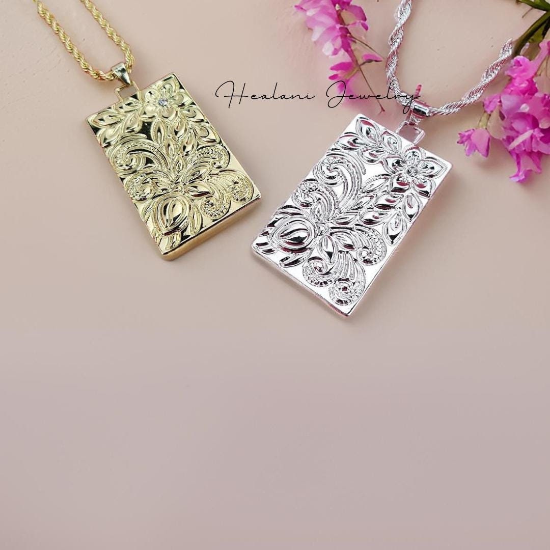Hawaiian Heirloom Plate Necklace - Hawaiian Necklace - Floral Jewelry ...