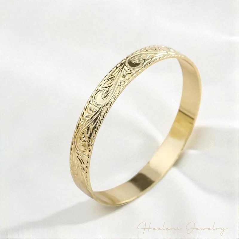 Silver 10mm Hawaiian Bangle - Etsy