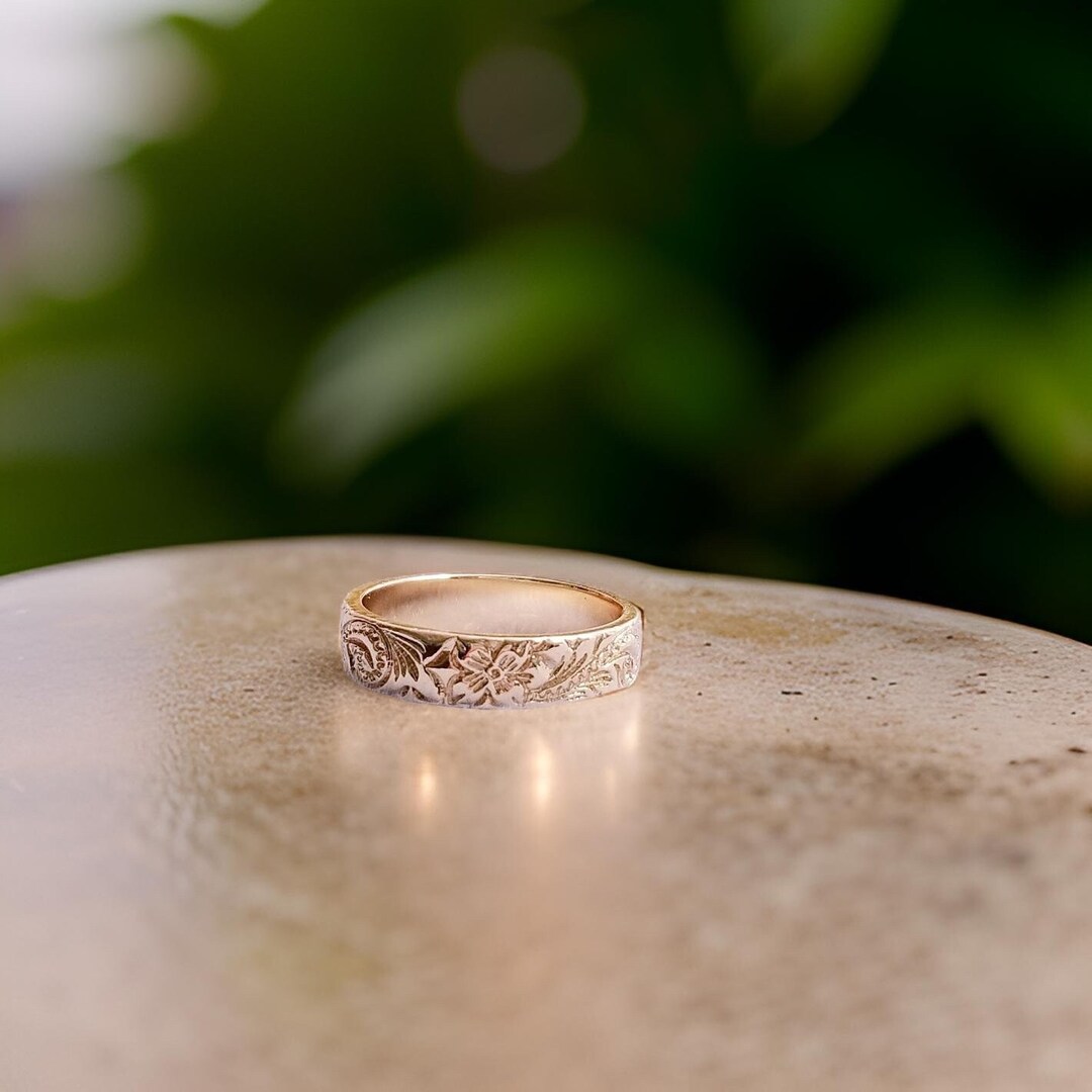 4mm Gold Plated Hawaiian Heirloom Ring - Hawaiian Ring - Gold Ring ...