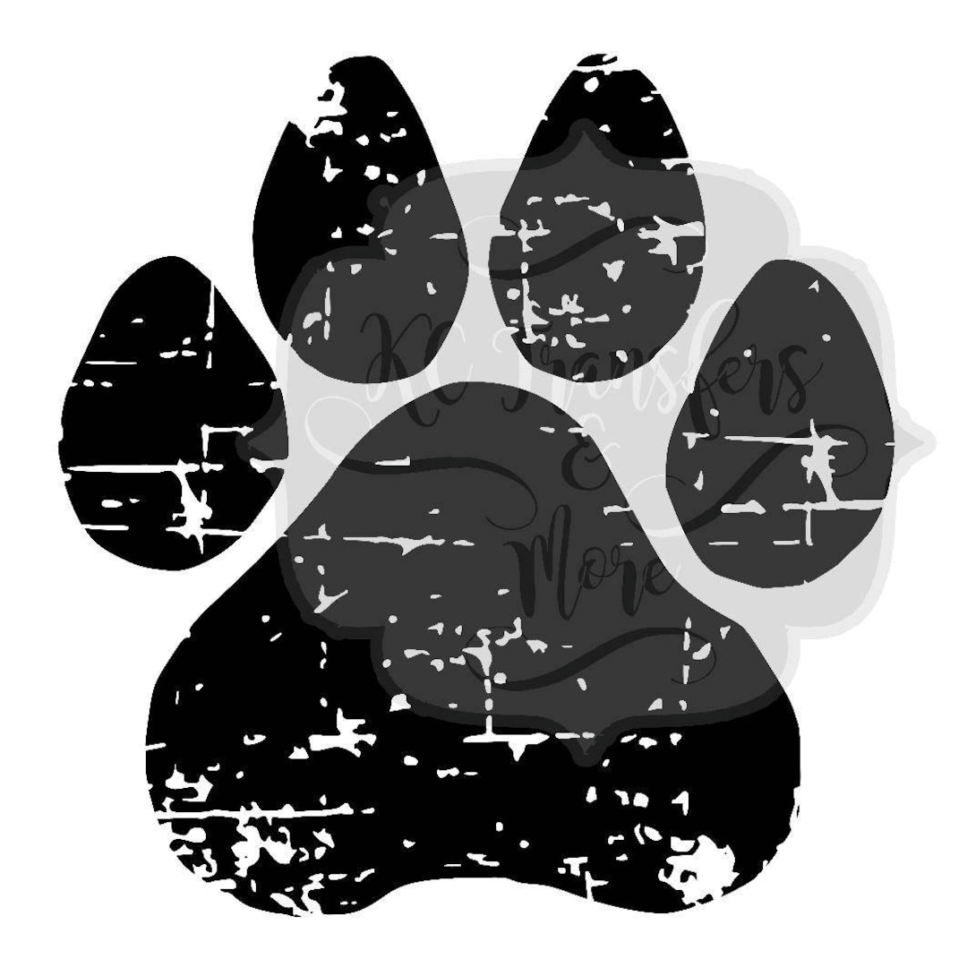 Paw Print Distressed Sublimation Transfer Ready to Press Sublimation ...