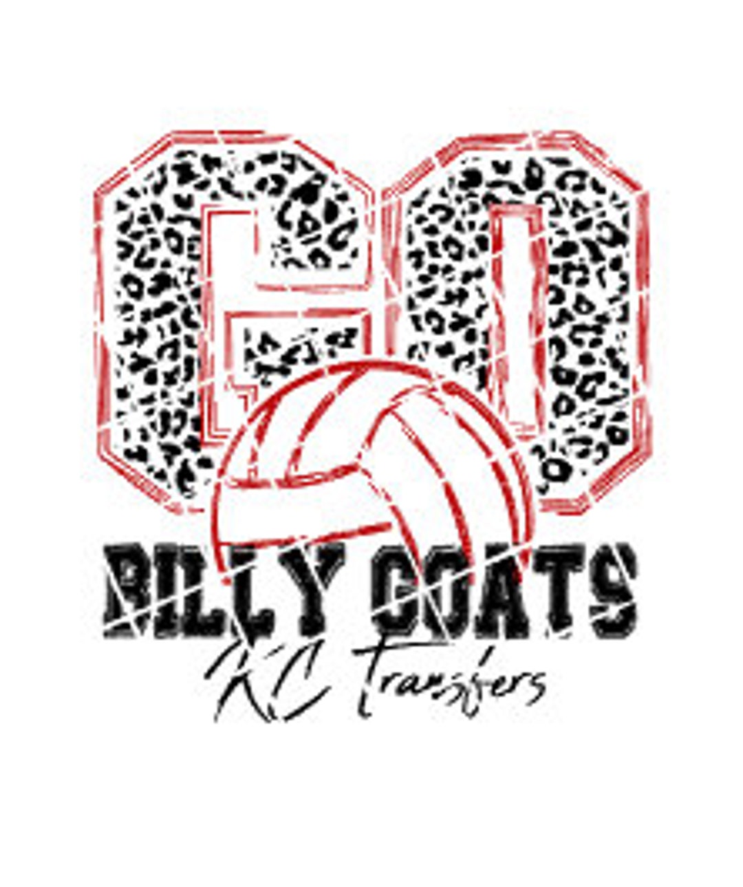 Go Volleyball Billy Goats Spirit School Pride Ready to Press Iron on ...