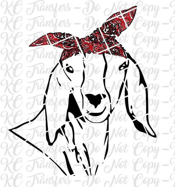 Goat Bandana Headband Red Paisley Sublimation Transfer Ready | Etsy