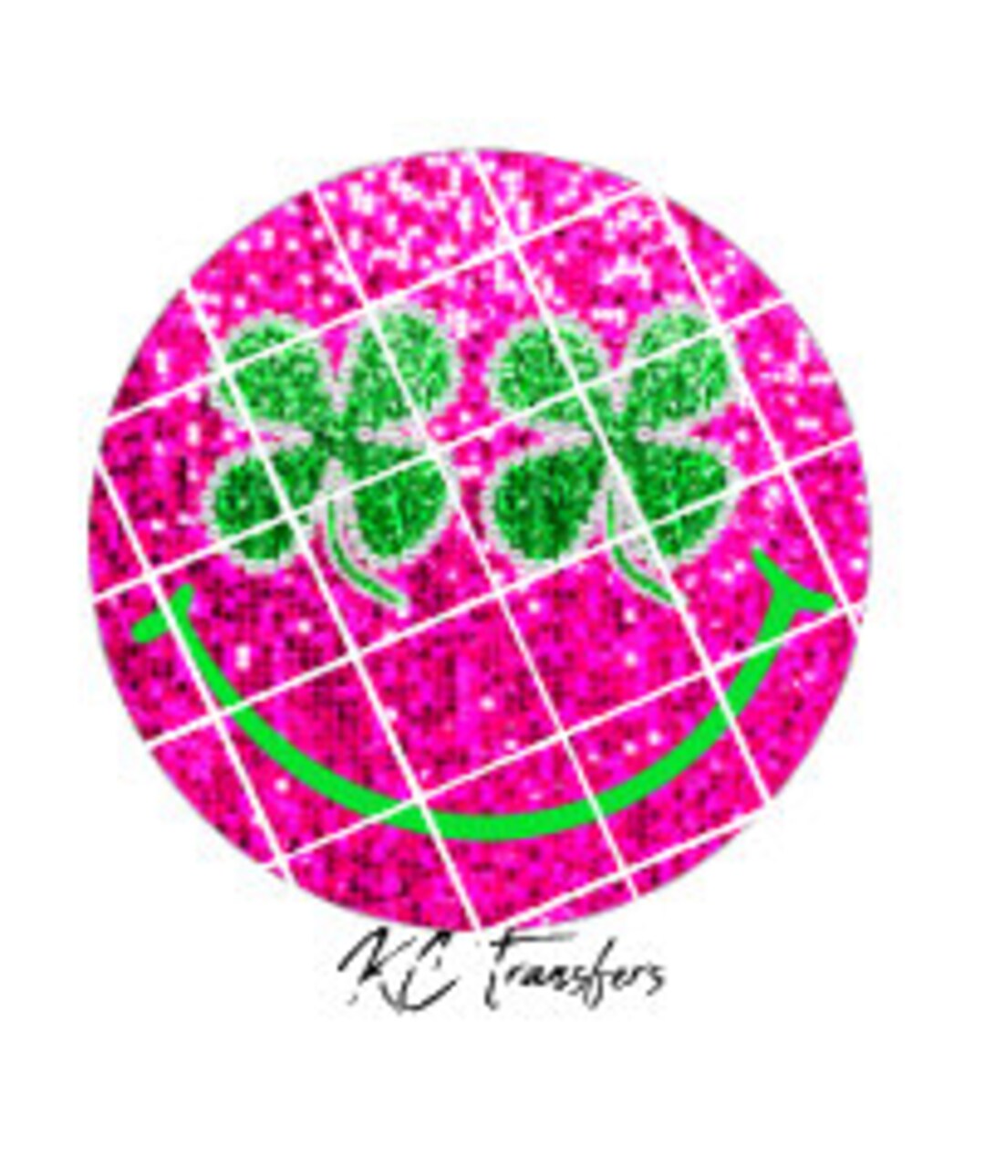 Pink Faux Sequin Smile Face St Patrick's Ready to Press Sublimation ...