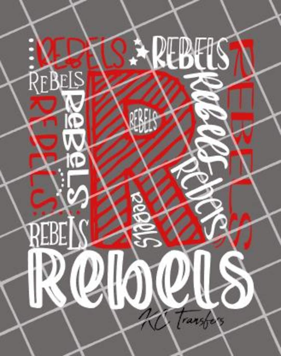 Rebels Typography Red and White Team Spirit Leopard Sublimation or DTF ...