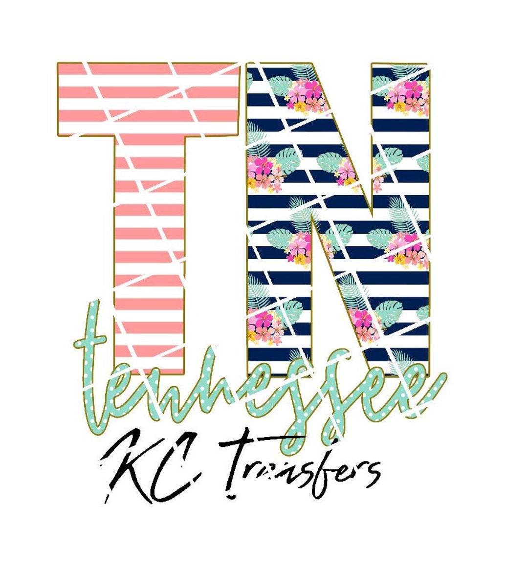 Tennessee Stripe Bright Abbreviation Ready to Press Sublimation ...