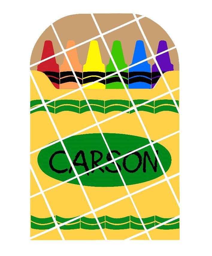 Name Personalized Crayon Box Back To School Ready to Press | Etsy