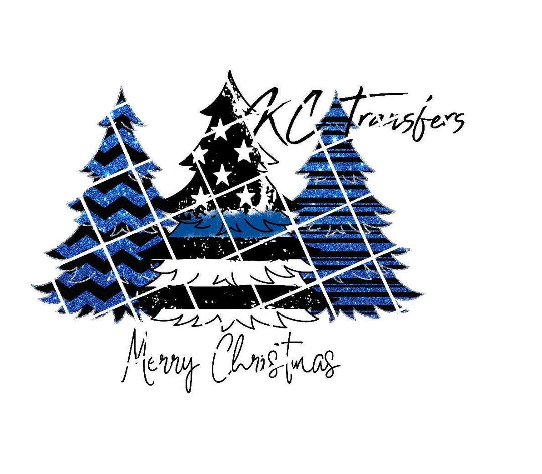 Blue Line Christmas Tree Police Support Christmas Ready to Press ...